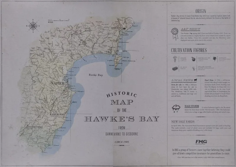 Historic Map of the Hawke’s Bay 1905 | Record | DigitalNZ