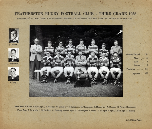 Featherston Rugby Football Club: Photograph 1958 | Record | DigitalNZ