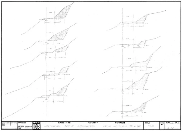 Bridges: McKinnons Bridge Approaches - Cross Section 720 - 900 | Record | DigitalNZ
