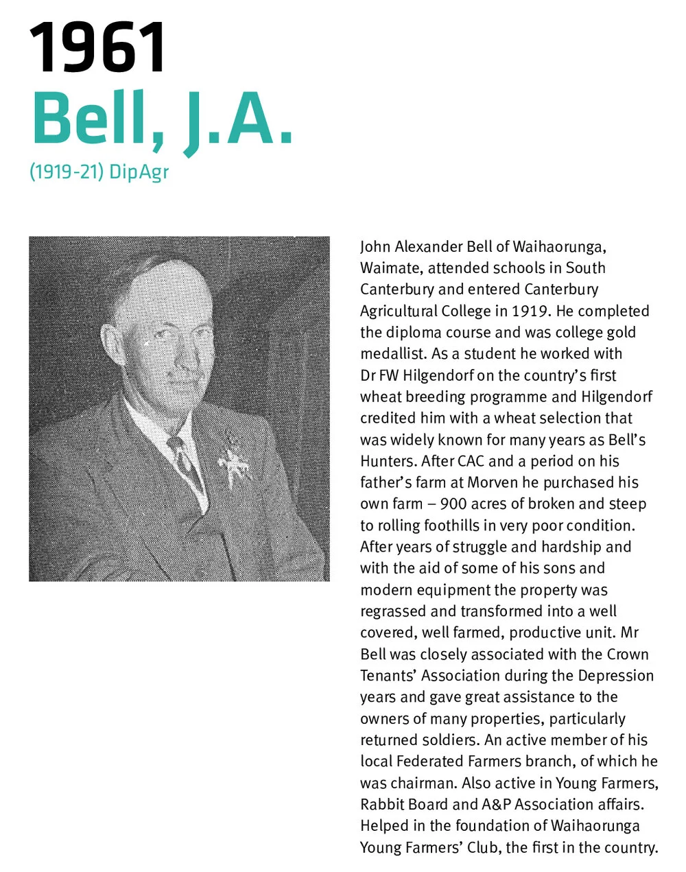 1961 J. A. Bell | Record | DigitalNZ
