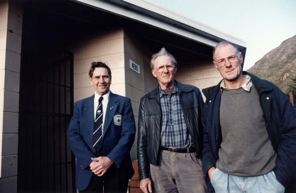 Rimutaka Hill Summit toilet builders; Norm Griffin, George Mulder, Barry Dinan. | Record | DigitalNZ