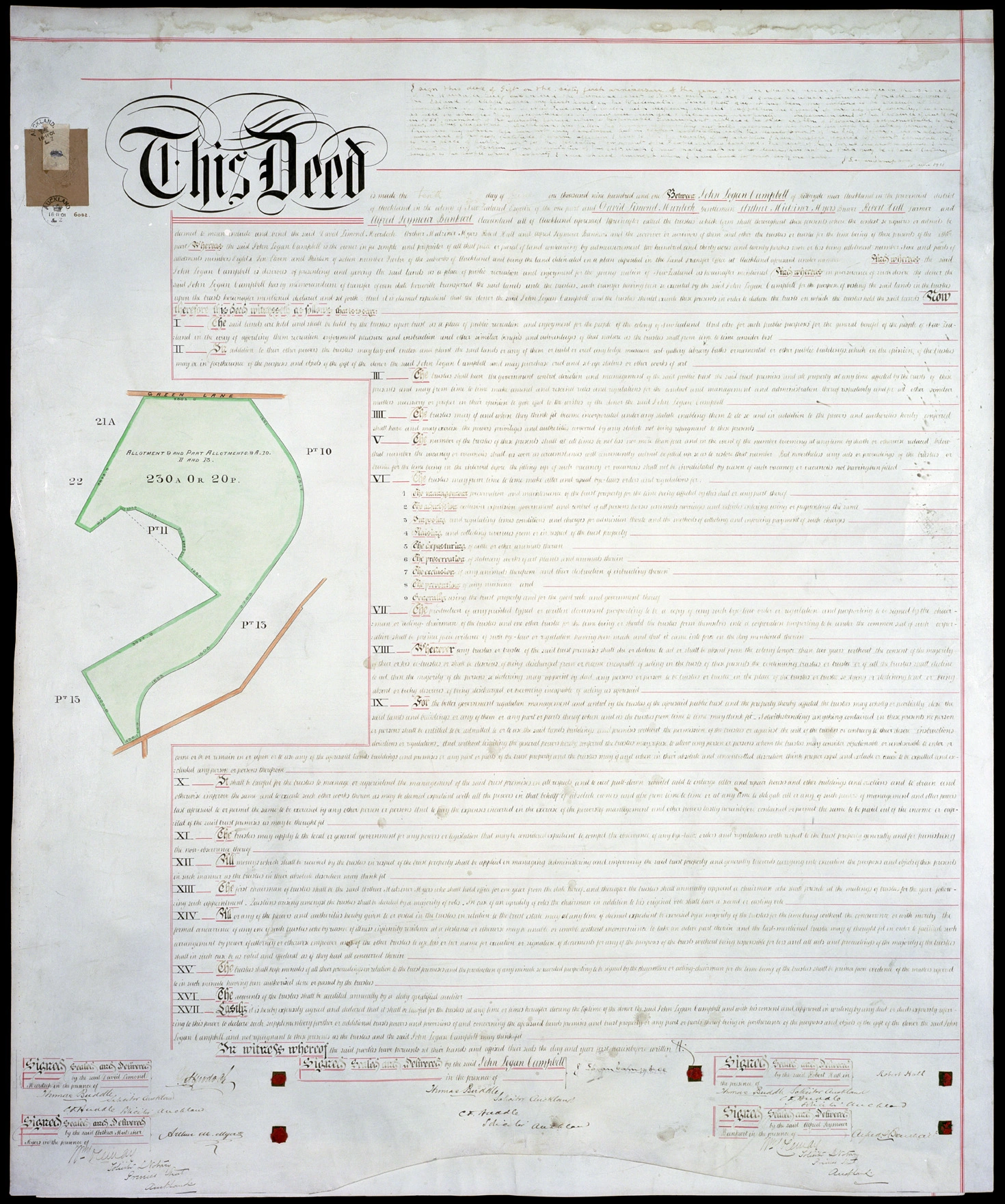 Cornwall Park deed of gift | Record | DigitalNZ