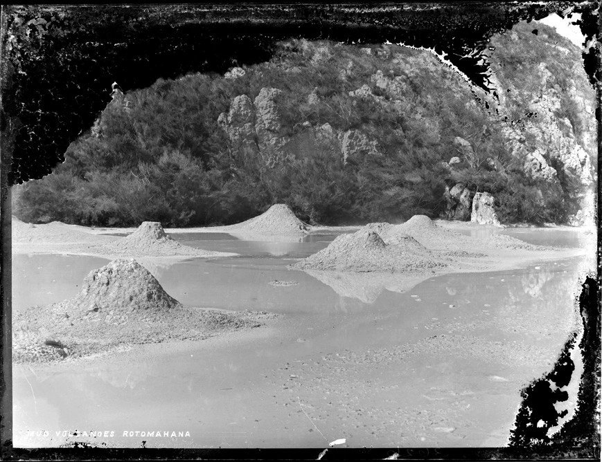 {Mud volcanoes, Lake Rotomahana | Record | DigitalNZ