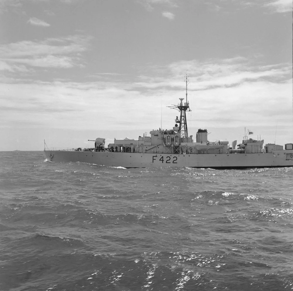 'Hawea' escorting HMNZS 'Endeavour'. | Record | DigitalNZ