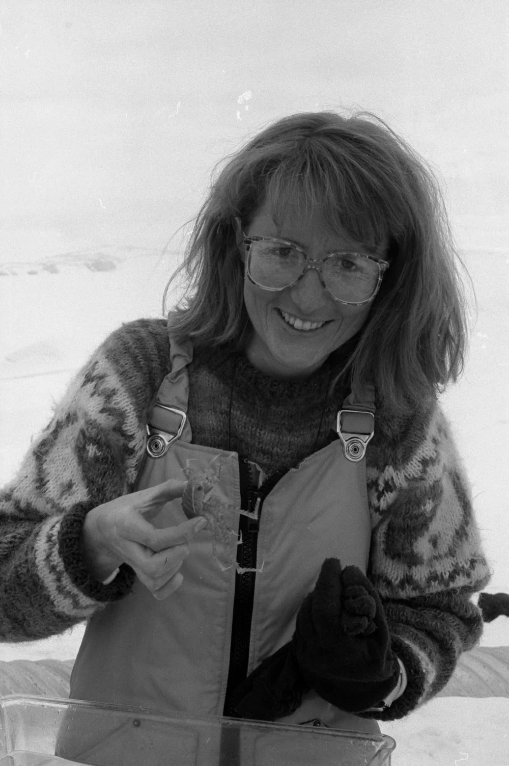 Scott Base PRO| Josie McNee| with giant sea lice | Record | DigitalNZ