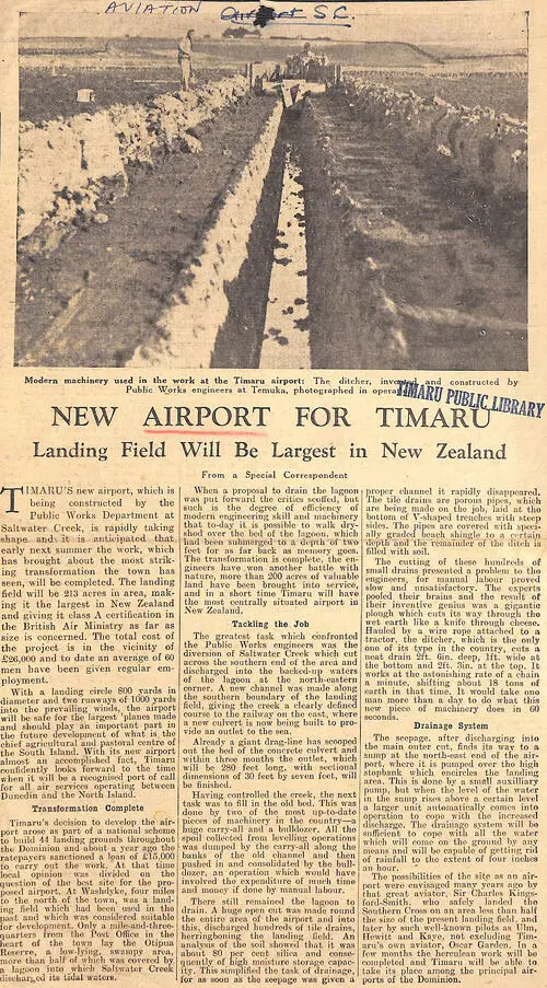 New Airport For Timaru: Landing Field Will Be Largest in New Zealand ...