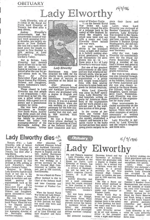 Obituary: Lady Elworthy | Record | DigitalNZ