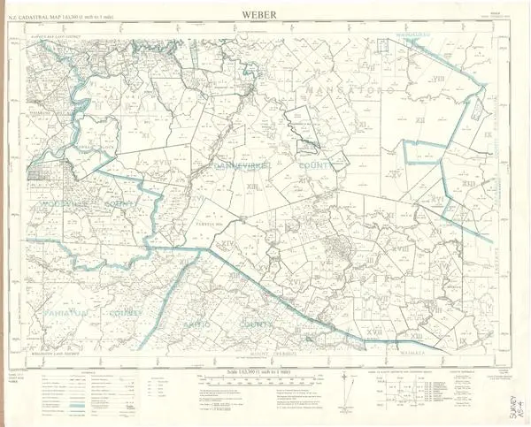 NZ Cadastral Map, Weber, NZMS 177A Sheet N150 [Map of Dannevirke County ...
