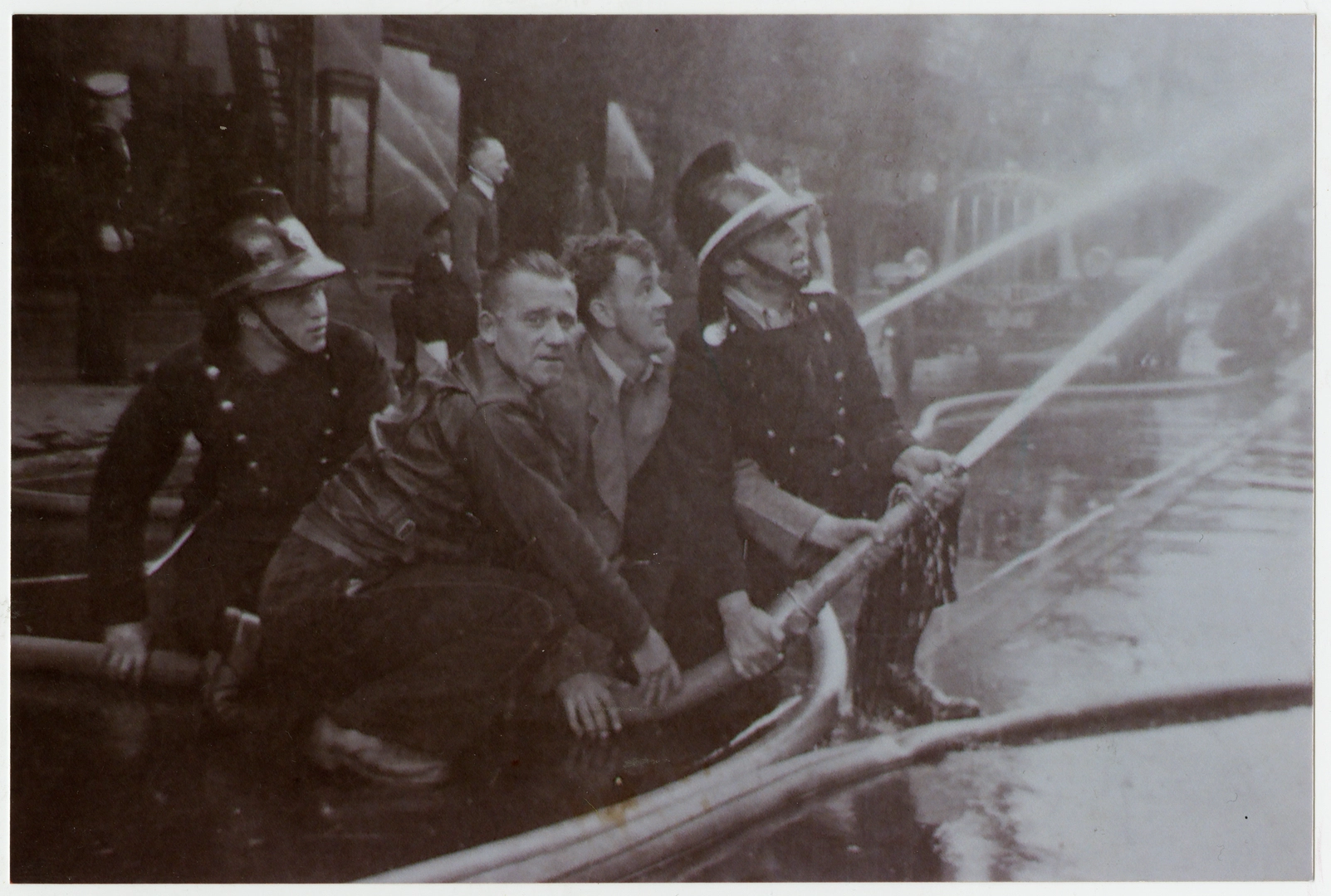 Firemen at Ballantynes Fire 1947 | Record | DigitalNZ