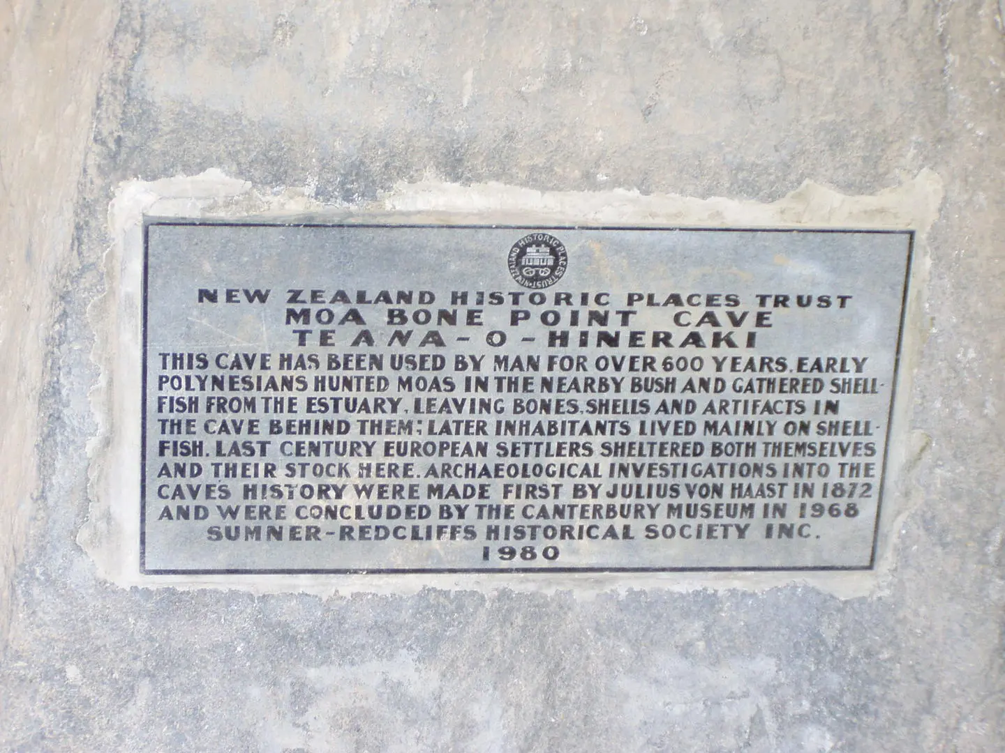 Moa Bone Point Cave Information, Redcliffs | Record | DigitalNZ