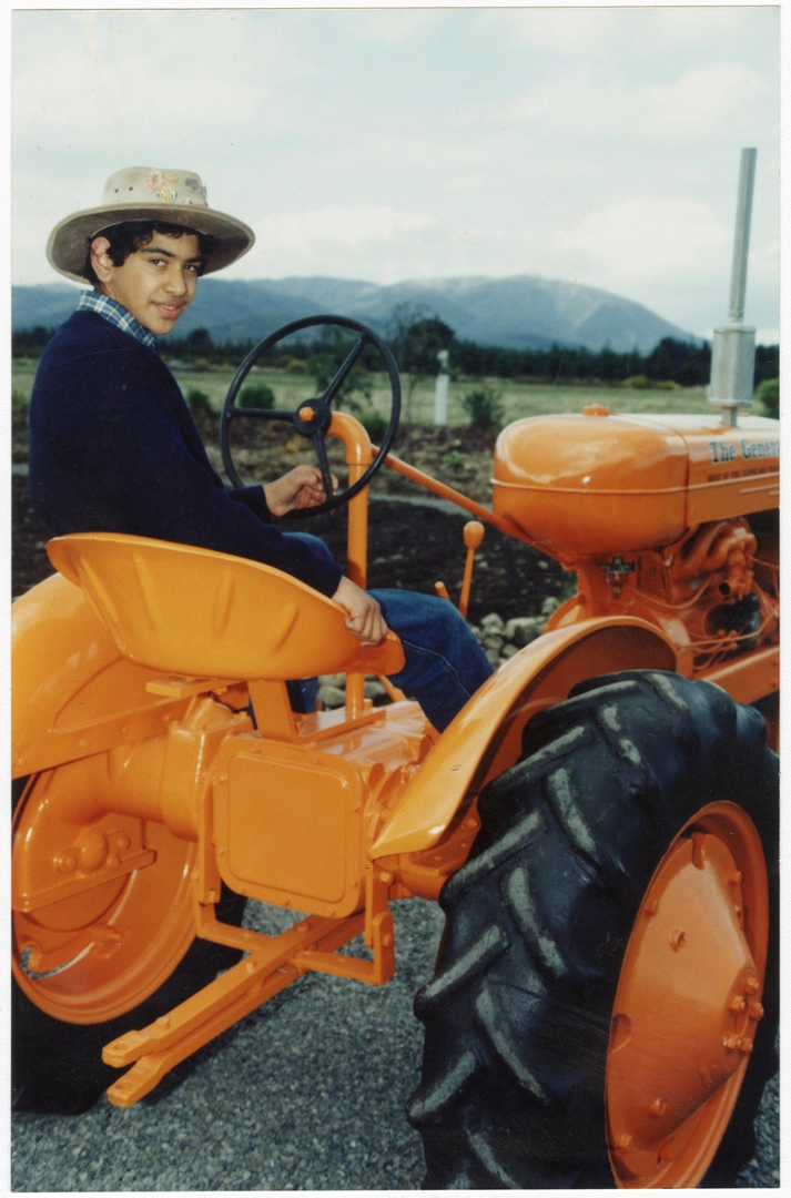 Rodney Lingham and restored tractor | Record | DigitalNZ