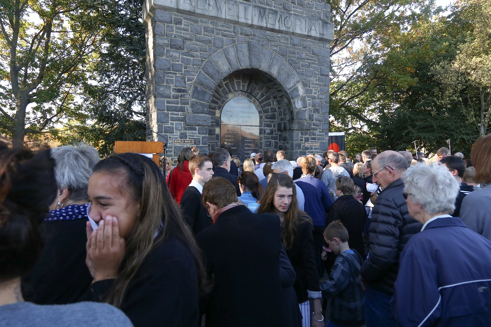 Crowds at the Halswell Anzac Day memorial service | Record | DigitalNZ