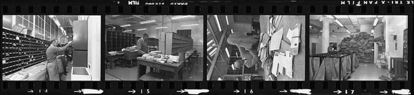 Workers in the mailroom at the Christchurch Chief Post Office | Record ...