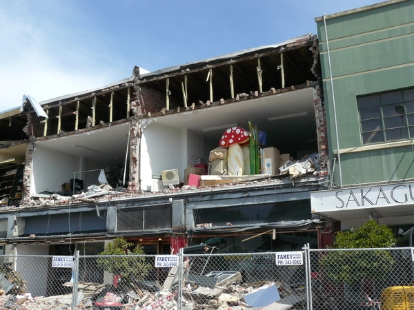 Damaged shopfronts, Merivale | Record | DigitalNZ
