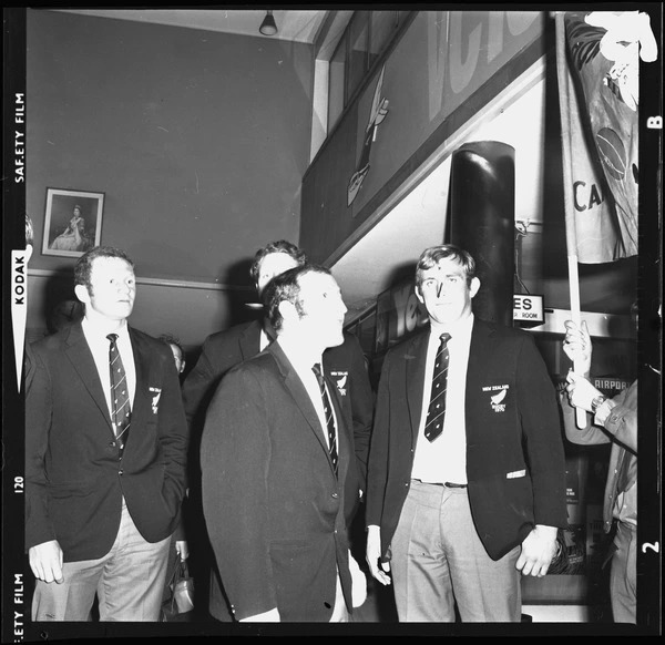 Touring All Blacks arriving at Christchurch airport. | Record | DigitalNZ