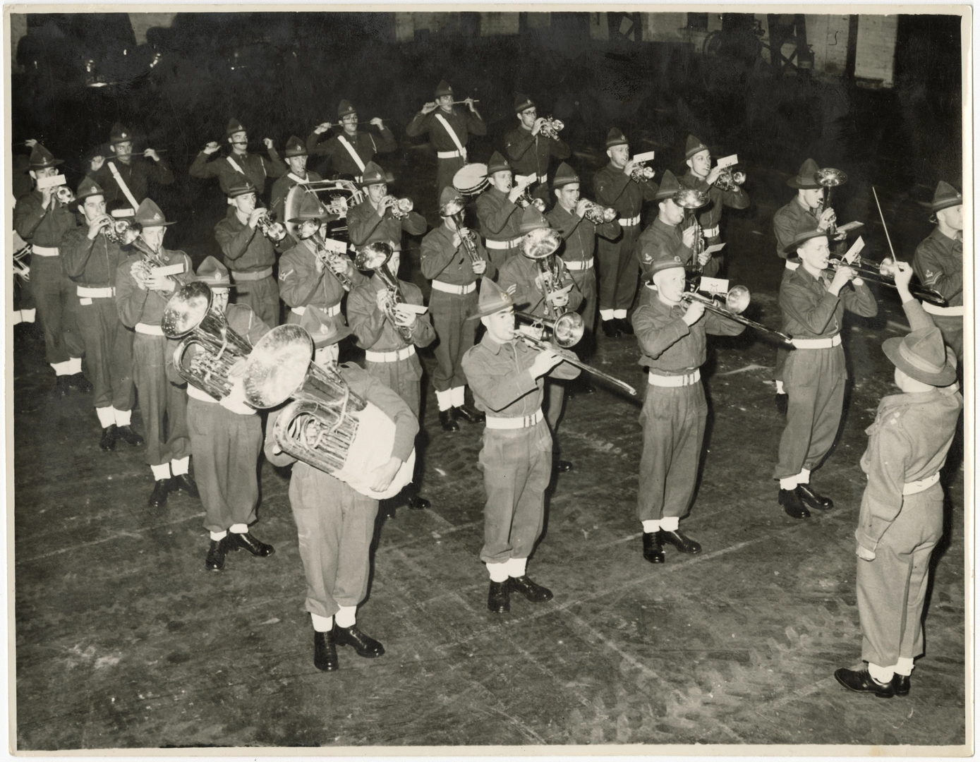 Conducting the 1st Canterbury Regimental Band | Record | DigitalNZ