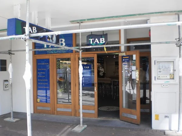 Scaffolding outside TAB | Record | DigitalNZ
