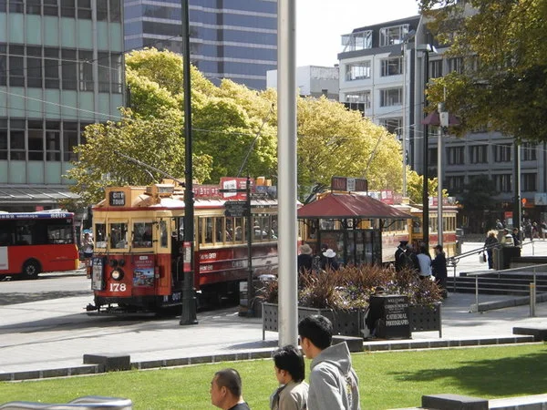 Tram stop in Cathedral Square | Record | DigitalNZ