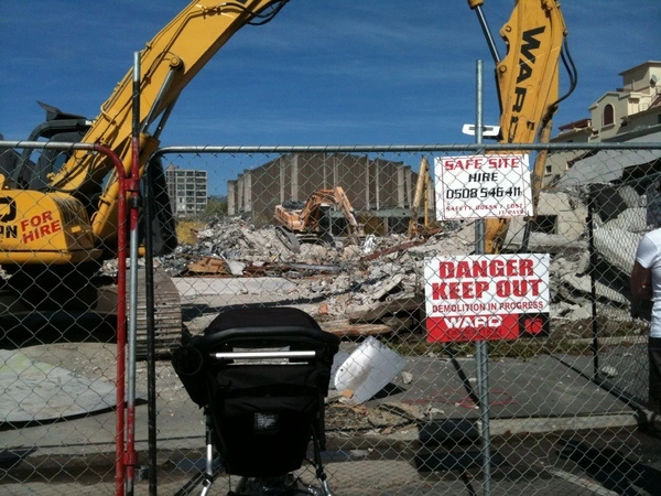 ‘Danger keep out, Demolition in progress’ sign | Record | DigitalNZ