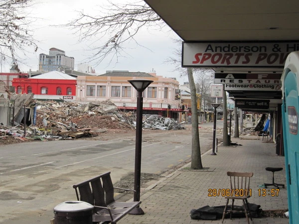 Colombo Street earthquake damage | Record | DigitalNZ
