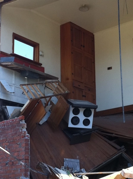 Partially collapsed kitchen | Record | DigitalNZ