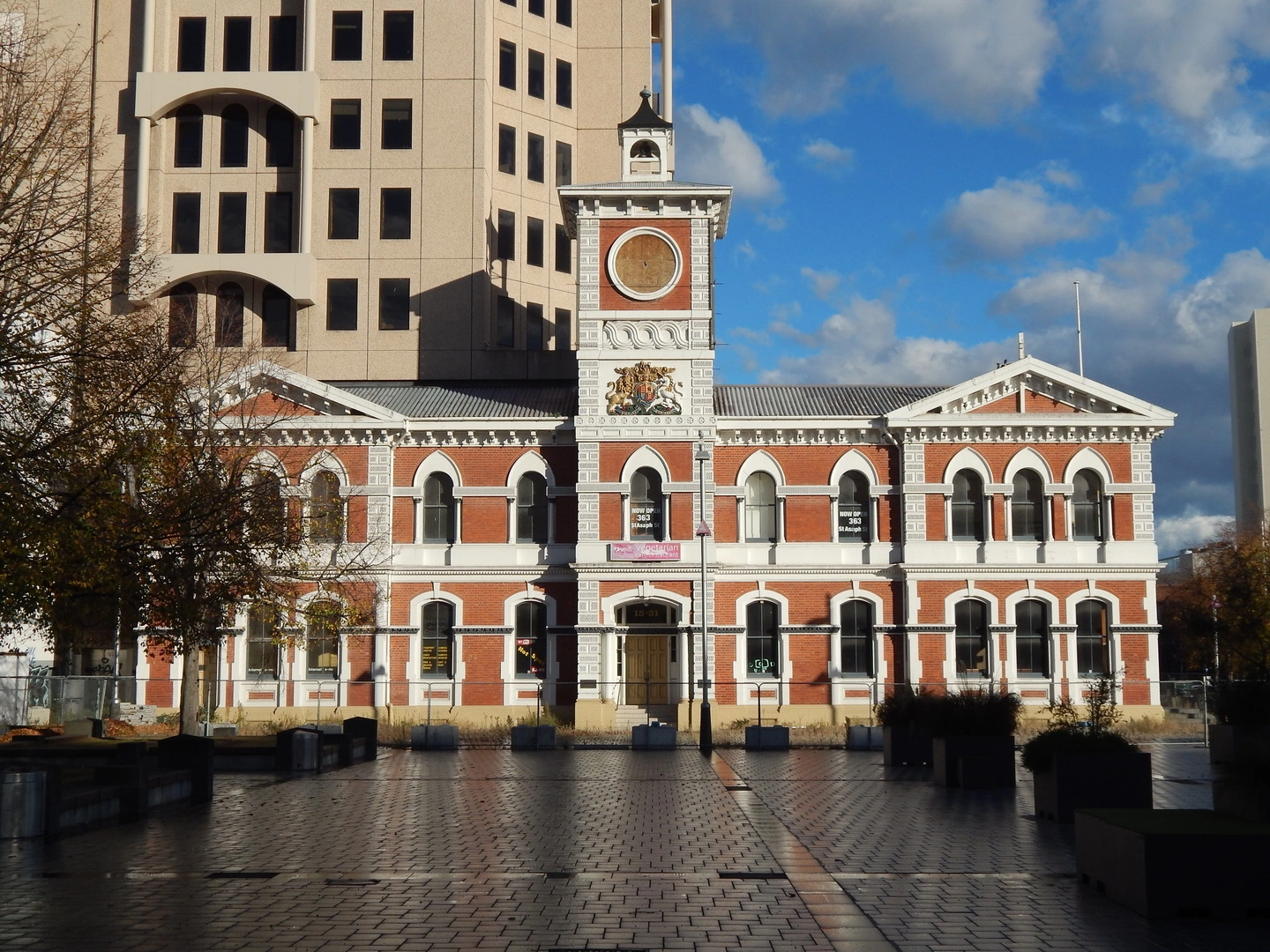 Fences in front of Chief Post Office | Record | DigitalNZ