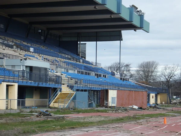 Empty grandstand of QEII stadium | Record | DigitalNZ