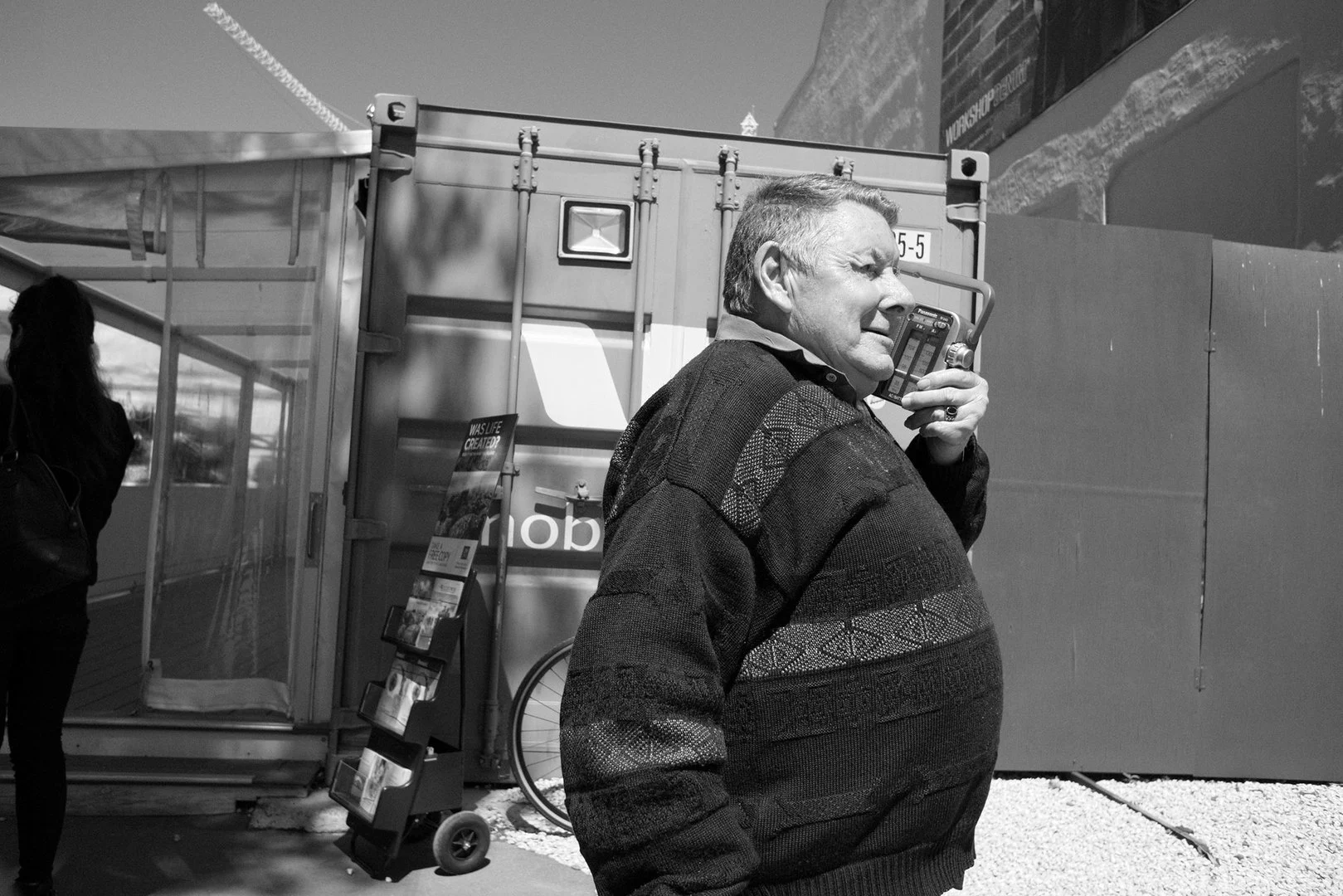 John Truman with radio | Record | DigitalNZ