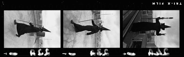 The Christchurch Wizard walking on a roof | Record | DigitalNZ