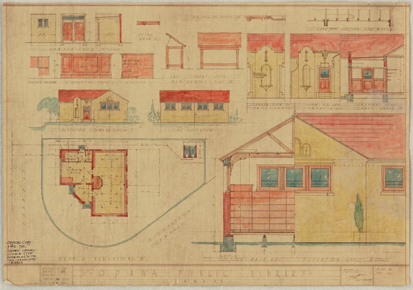 Opawa Public Library. Plan and elevations | Record | DigitalNZ