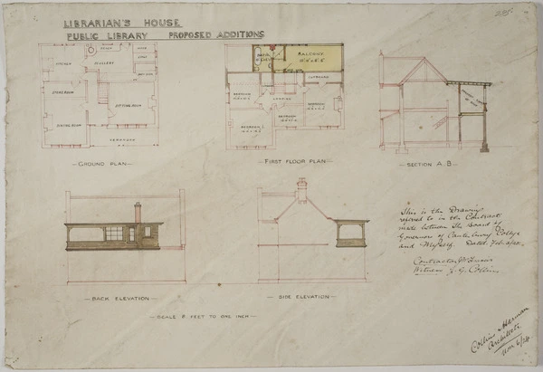 Librarian’s House. Public Library. Proposed additions | Record | DigitalNZ
