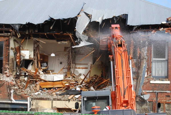 Interior of Royal Hotel while under demolition | Record | DigitalNZ