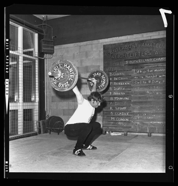 Russell Smart weightlifting | Record | DigitalNZ