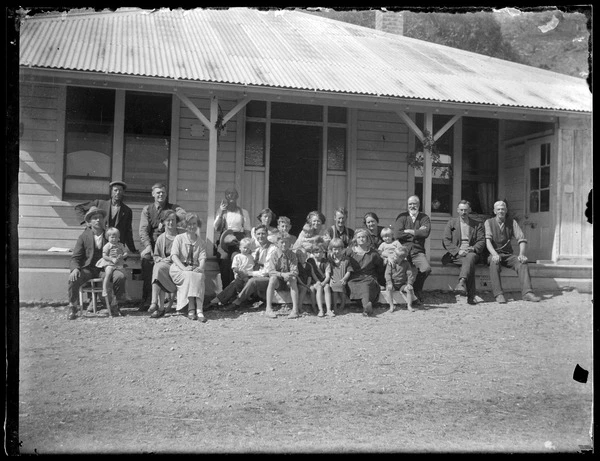 Sutton family portrait on a veranda | Record | DigitalNZ
