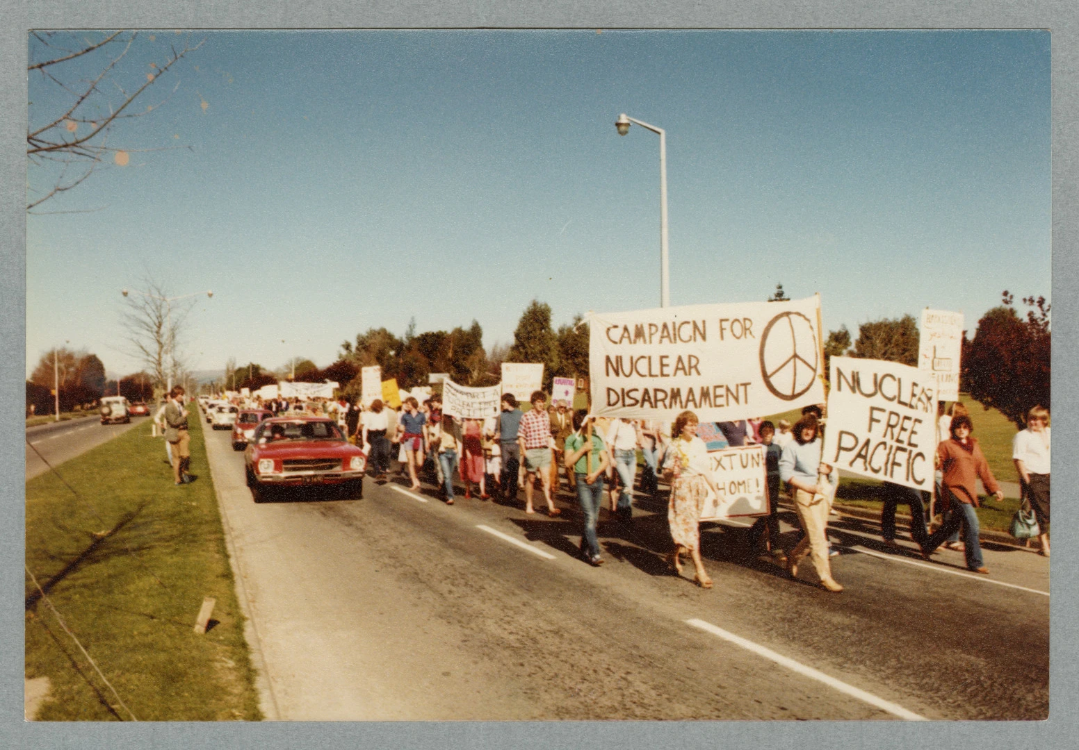Anti nuclear protest on Memorial Avenue. | Record | DigitalNZ