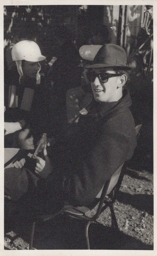 Portrait view of John Paerata, dressed as a security officer for the ...