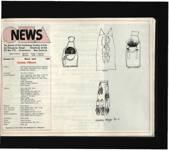 Canterbury Society of Arts News, number 127, March/April 1986 | Record | DigitalNZ