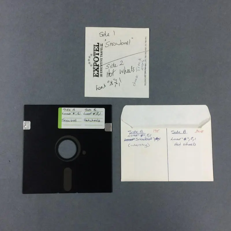 Floppy Disk Games: Snowball & Hot Wheels | Record | DigitalNZ