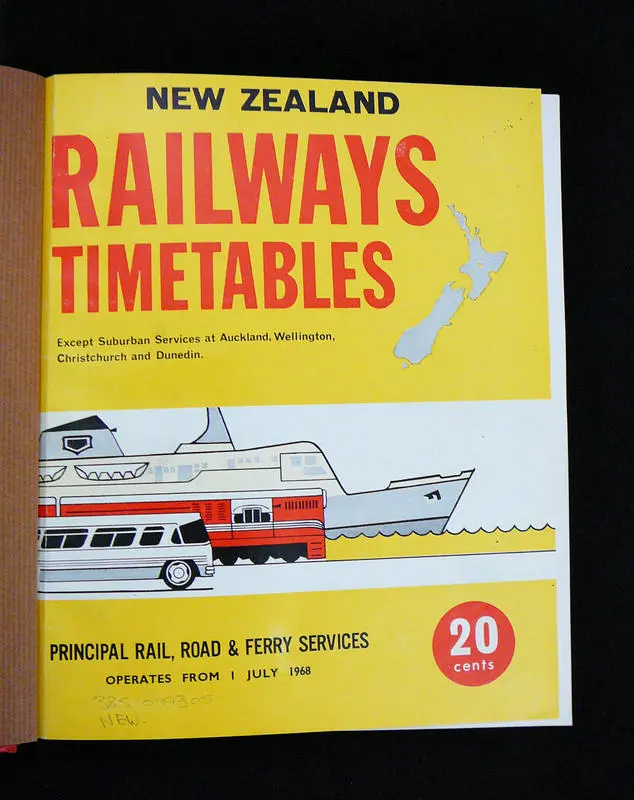 New Zealand Railways timetables of principal train and road services | Record | DigitalNZ