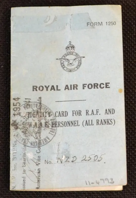 Royal Air Force identity card for R.A.F. and W.A.A.F. personnel (all ...