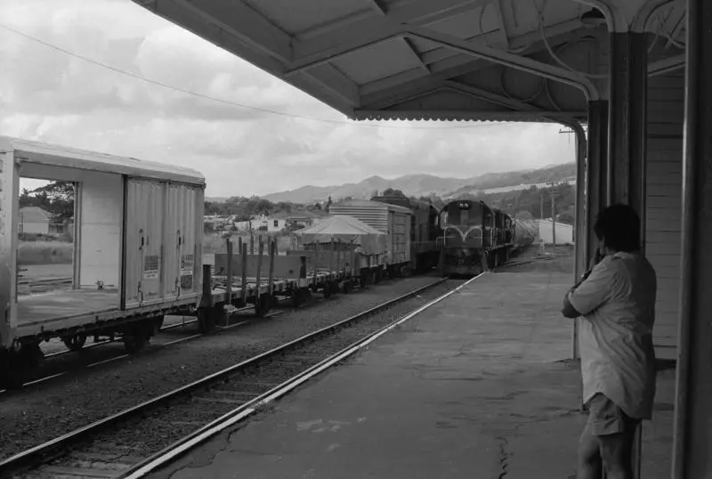 Photograph of diesel train at Paeroa station | Record | DigitalNZ
