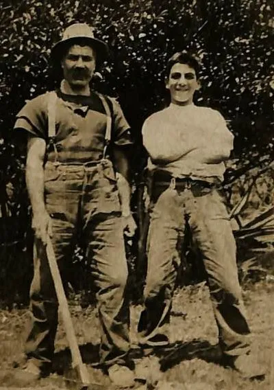 Joseph George and his son, John George on the Catlin's Farm. | Record ...