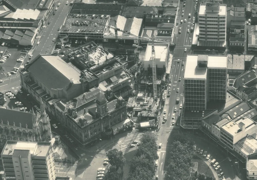 Building the Dunedin City Library on Civic Plaza, Moray Place | Record ...