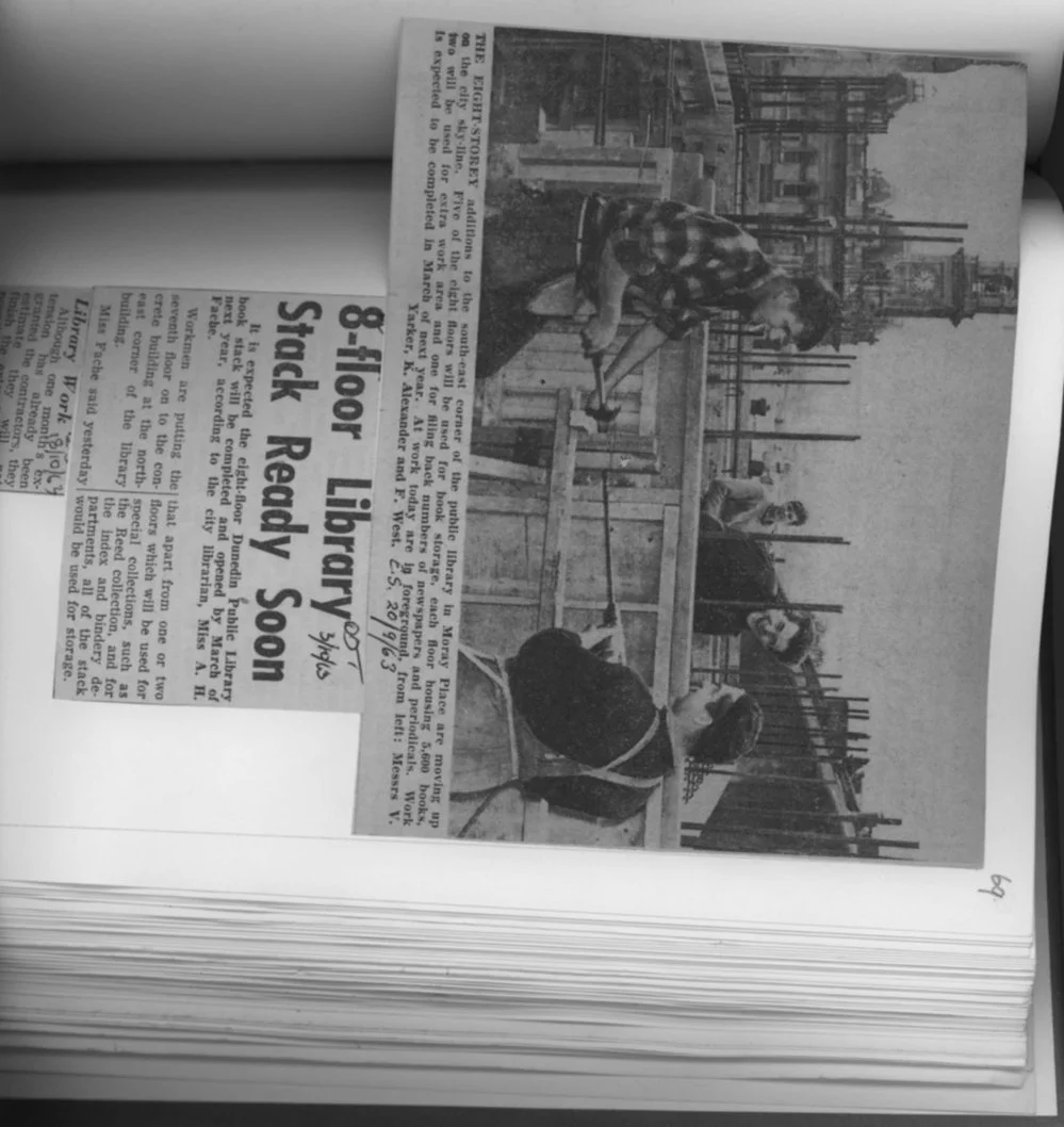 Building the Dunedin City Library on Civic Plaza, Moray Place | Record ...