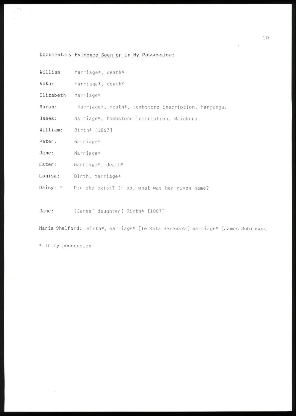 Documentary Evidence seen or in my possession | Record | DigitalNZ