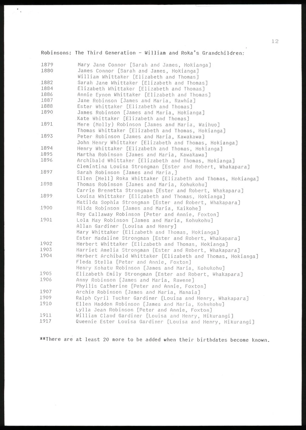 Robinsons : The third generation : William and Roka's Grandchildren ...