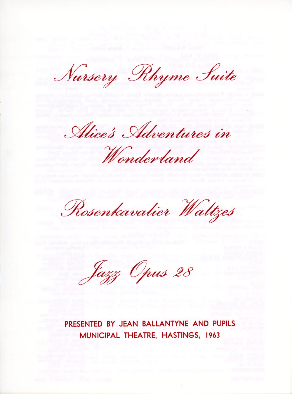 Nursery Rhyme Suite, Alice's Adventures in Wonderland, Rosenkavalier ...