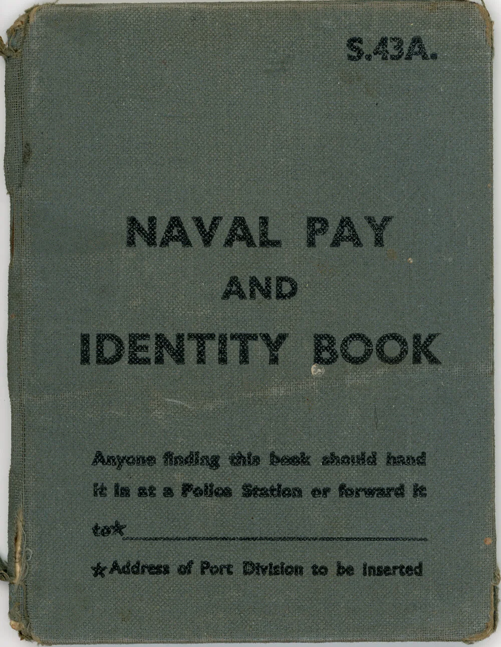 British Royal Navy Pay and Identity Card, World War Two. | Record ...