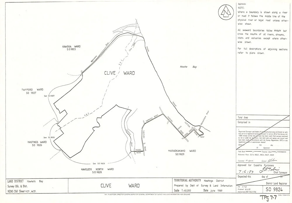 Boundary Map of Clive Ward | Record | DigitalNZ