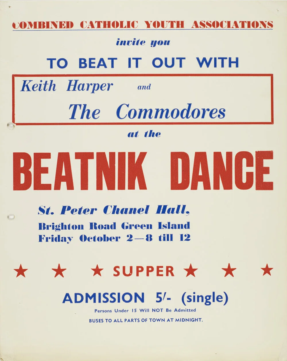 Beatnik Dance, St Peter Chanel Hall, Green Island, 2 October [1964 ...